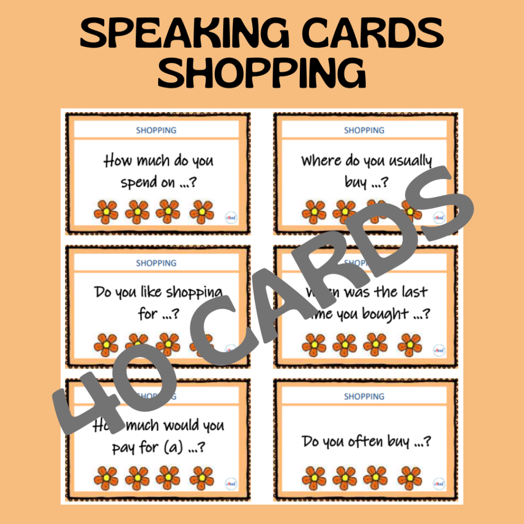 SPEAKING CARDS / SHOPPING - ideas4creative.English.lessons