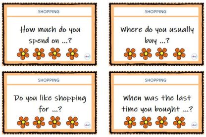 SPEAKING CARDS / SHOPPING - ideas4creative.English.lessons