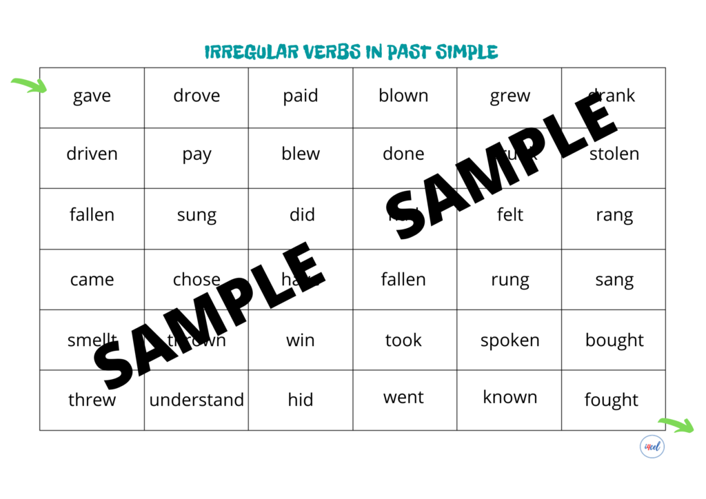 PAST SIMPLE IRREGULAR VERBS / 10 WORKSHEETS - ideas4creative.English ...