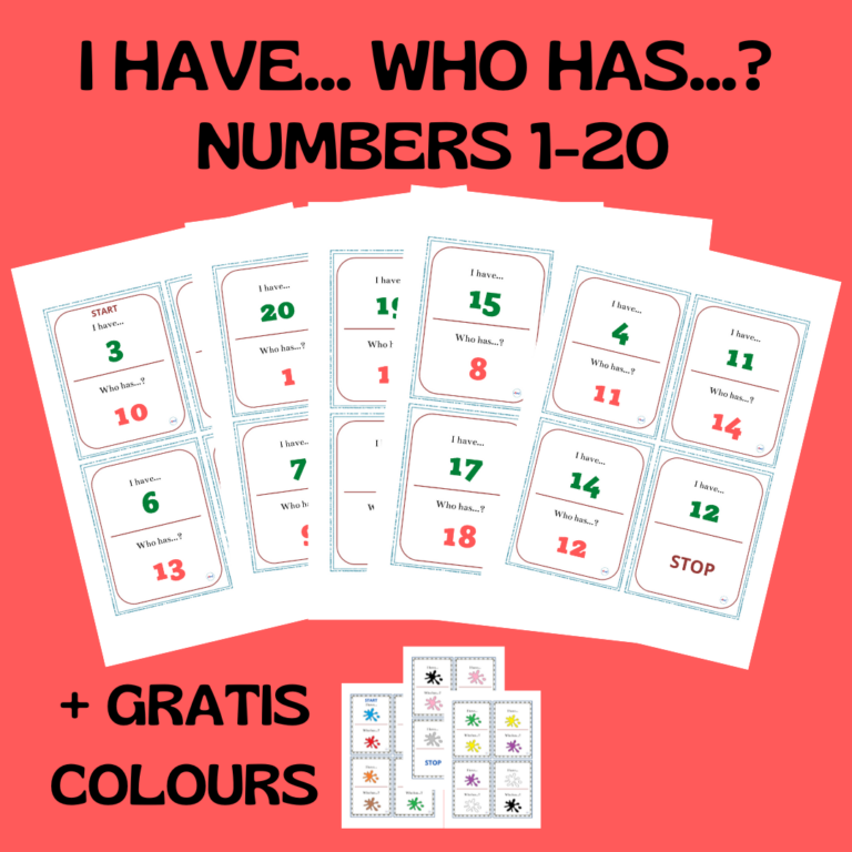 I HAVE… WHO HAS…? NUMBERS 1-20 + COLOURS - ideas4creative.English.lessons