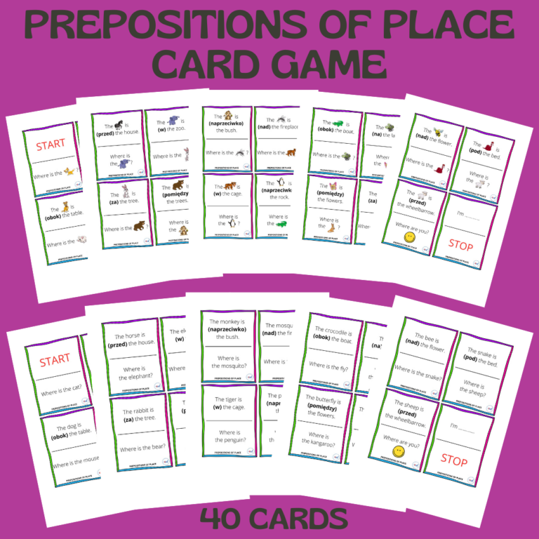 PREPOSITIONS CARD GAME - ideas4creative.English.lessons