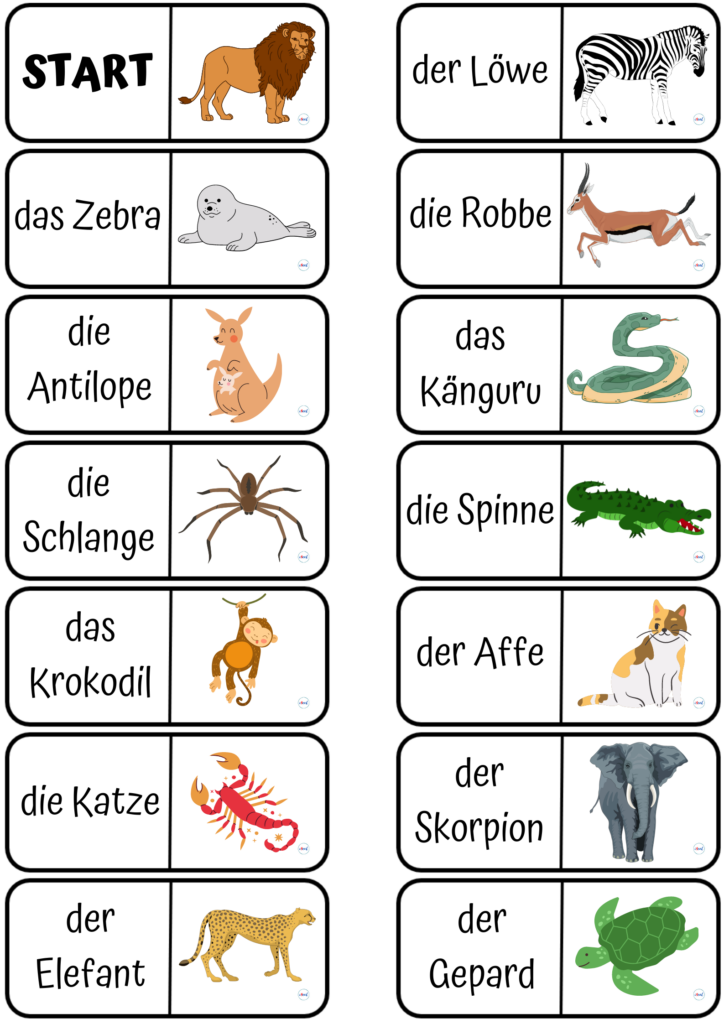 TIERE: DOMINO I KARTY PREZENTACYJNE - ideas4creative.English.lessons