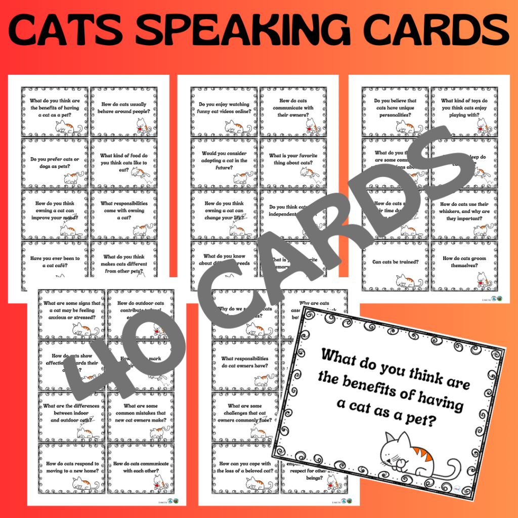 CATS SPEAKING CARDS - ideas4creative.English.lessons